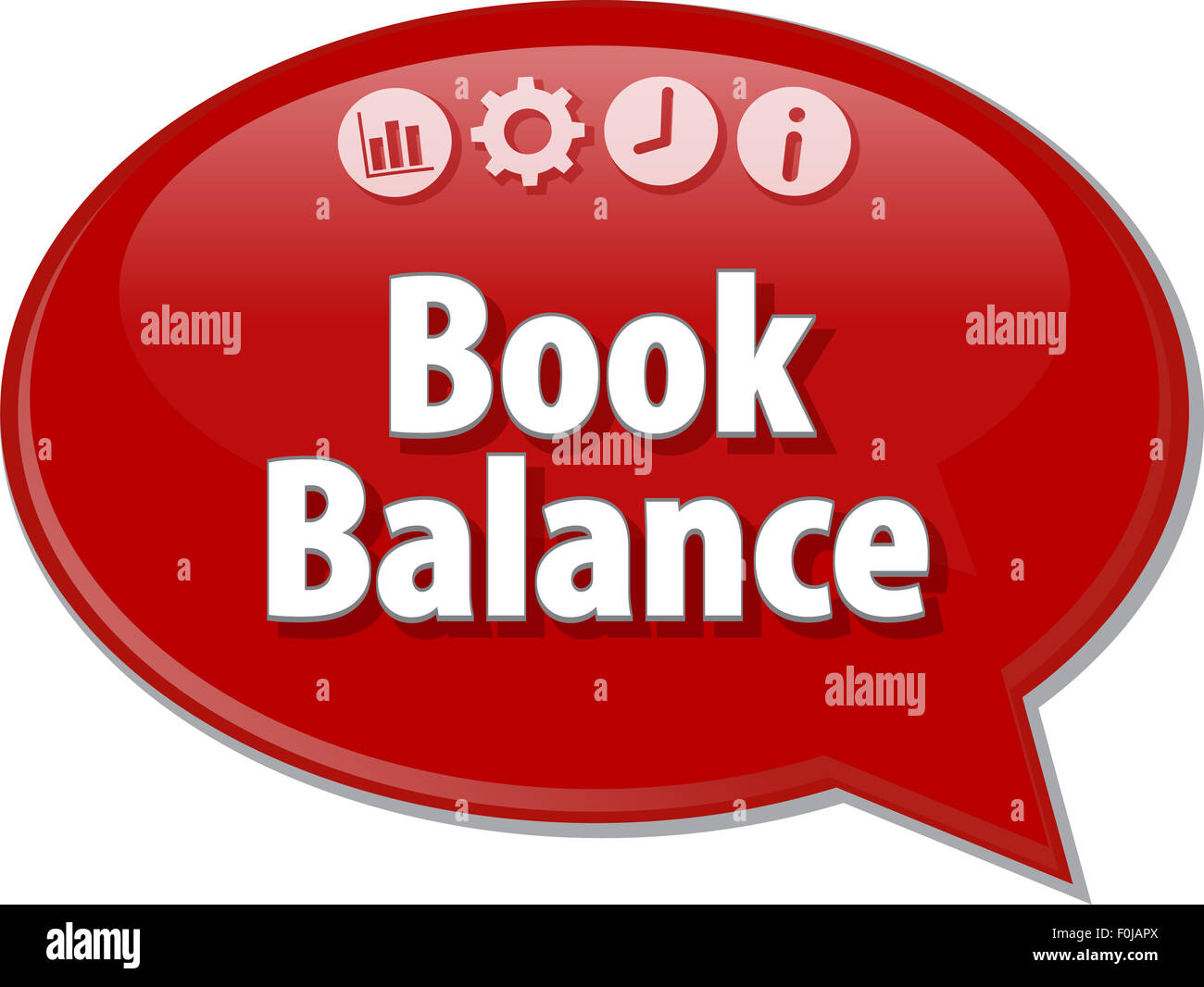 Speech bubble dialog illustration of business term saying Book Balance ...