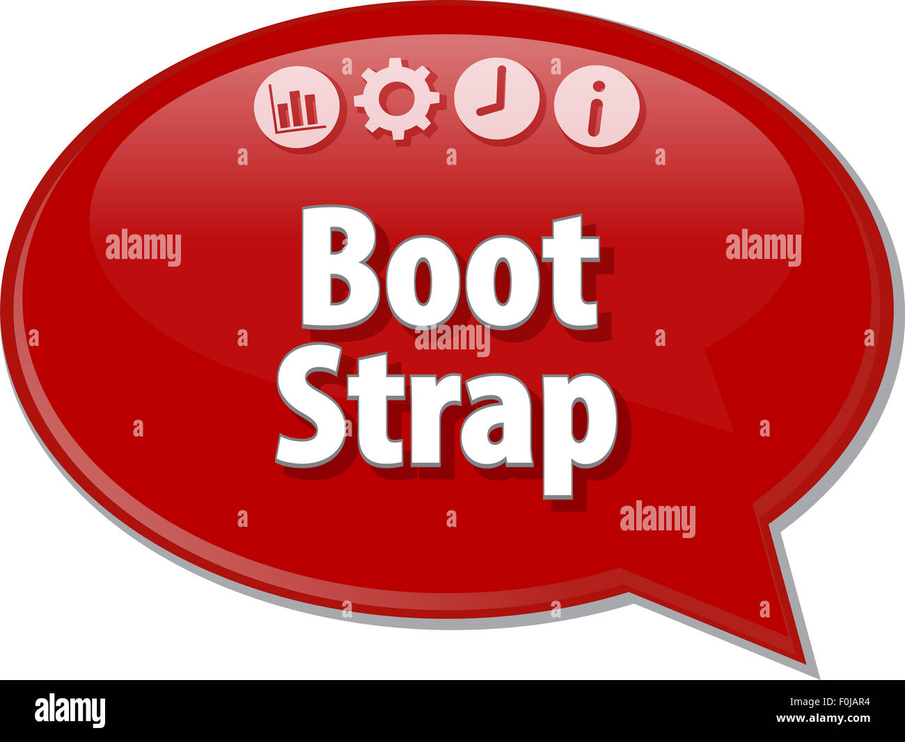Speech bubble dialog illustration of business term saying Bootstrap ...