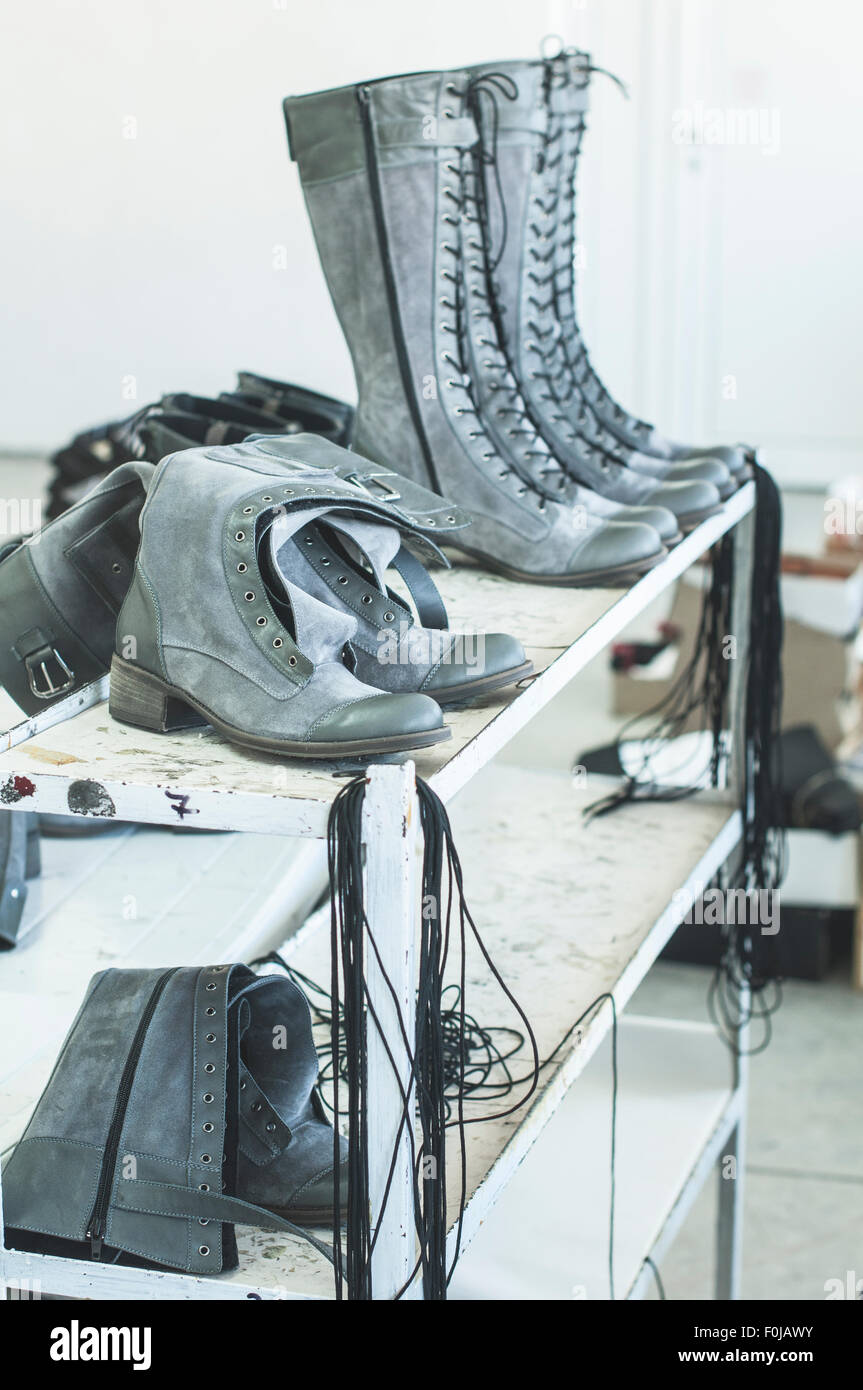 Leather shoes production hi-res stock photography and images - Alamy