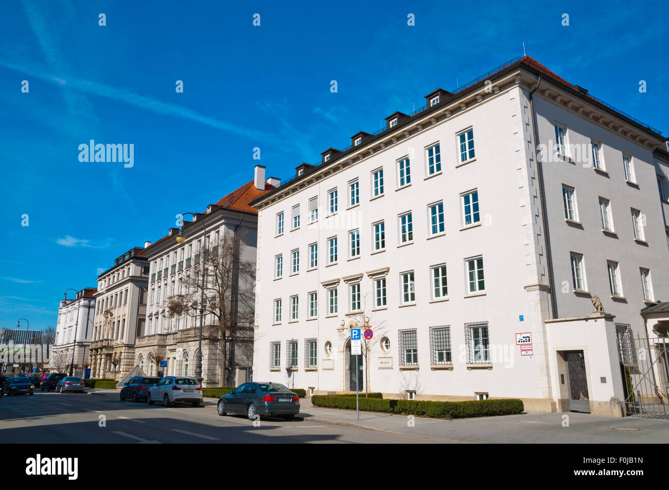 Banking buildings, with the bourse building in far end, Briennerstrasse ...