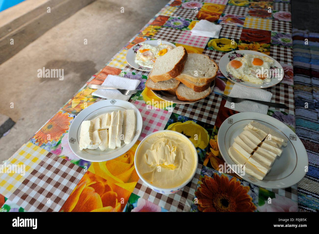 Typical breakfast for Camareica family, Danube delta rewilding area ...