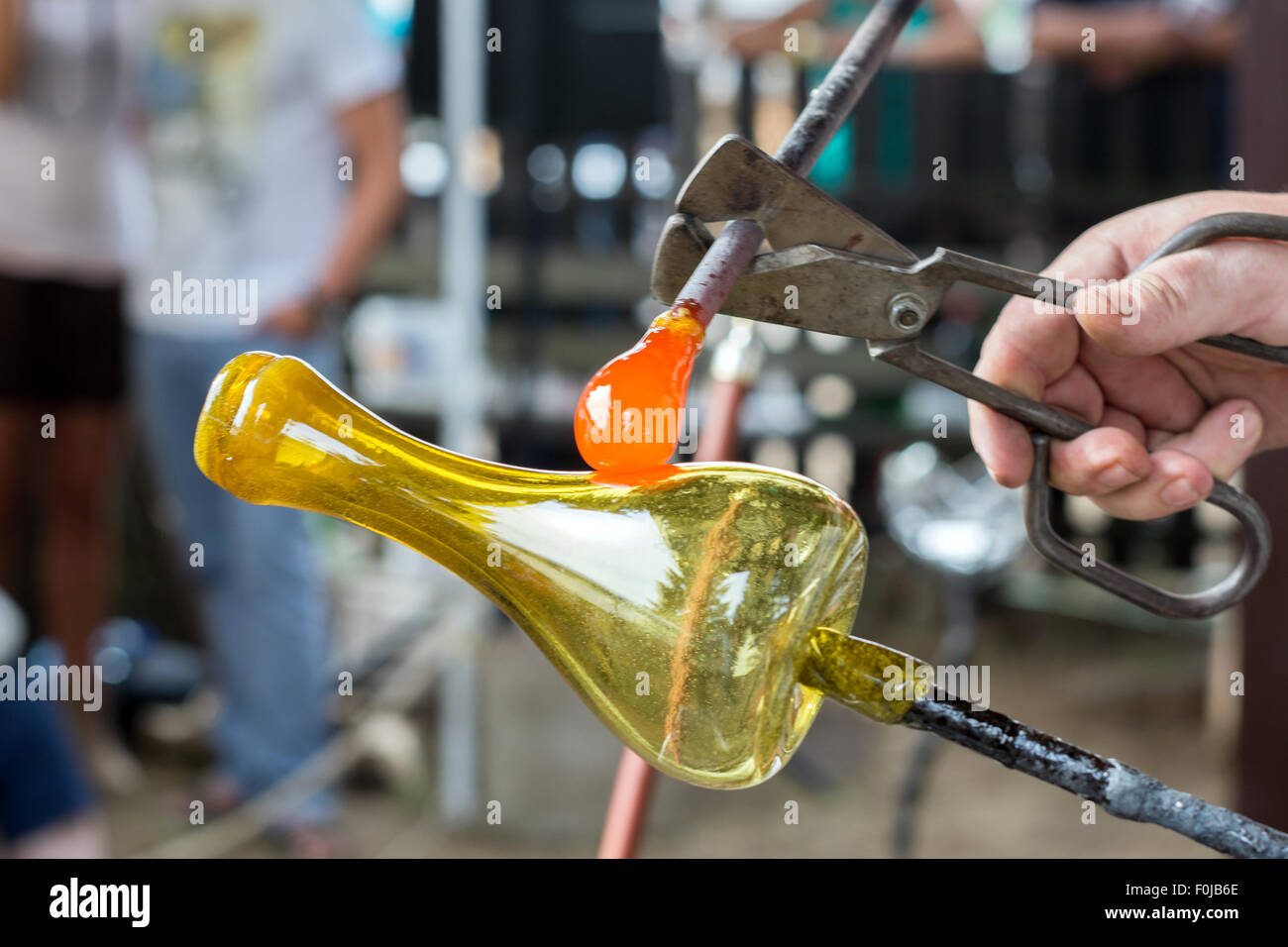 Demonstration of handmade glass production glassmakers Stock Photo - Alamy