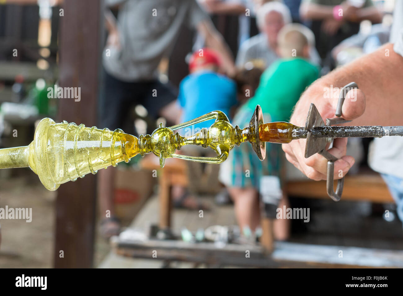 Demonstration of handmade glass production glassmakers Stock Photo - Alamy