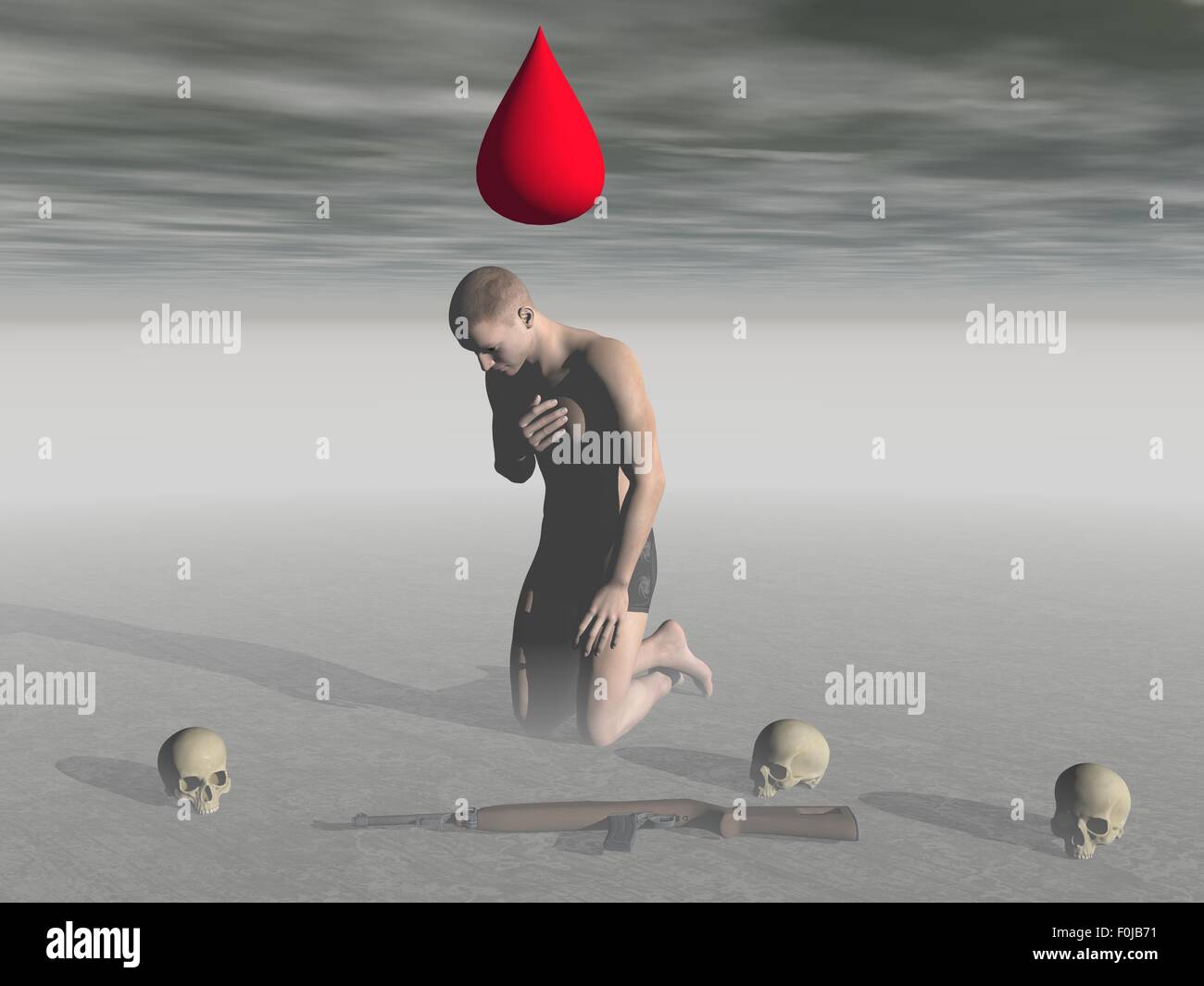 man wracked by remorse by the remort after its crime Stock Photo - Alamy