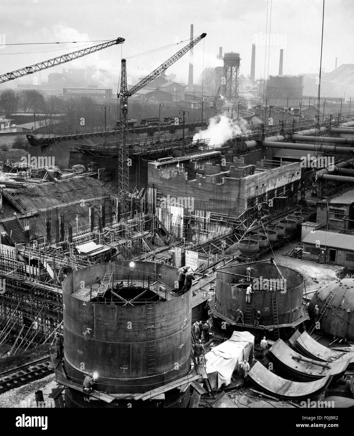 industry, metal, Oberhausen smeltery, Germany, blast furnace under ...