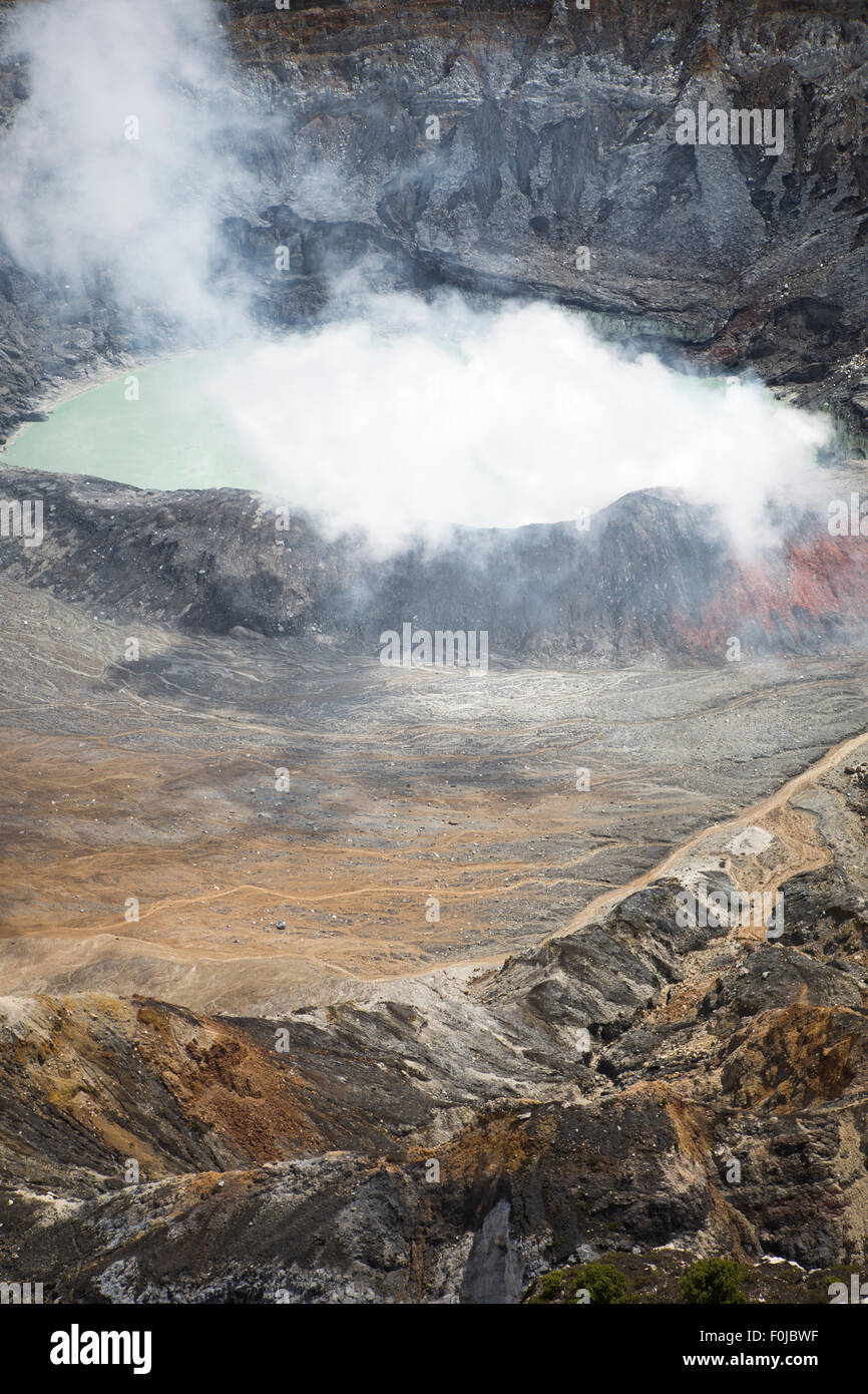 Fumarole smoke over the Poas Volcano in Costa Rica in 2012. Detail of ...