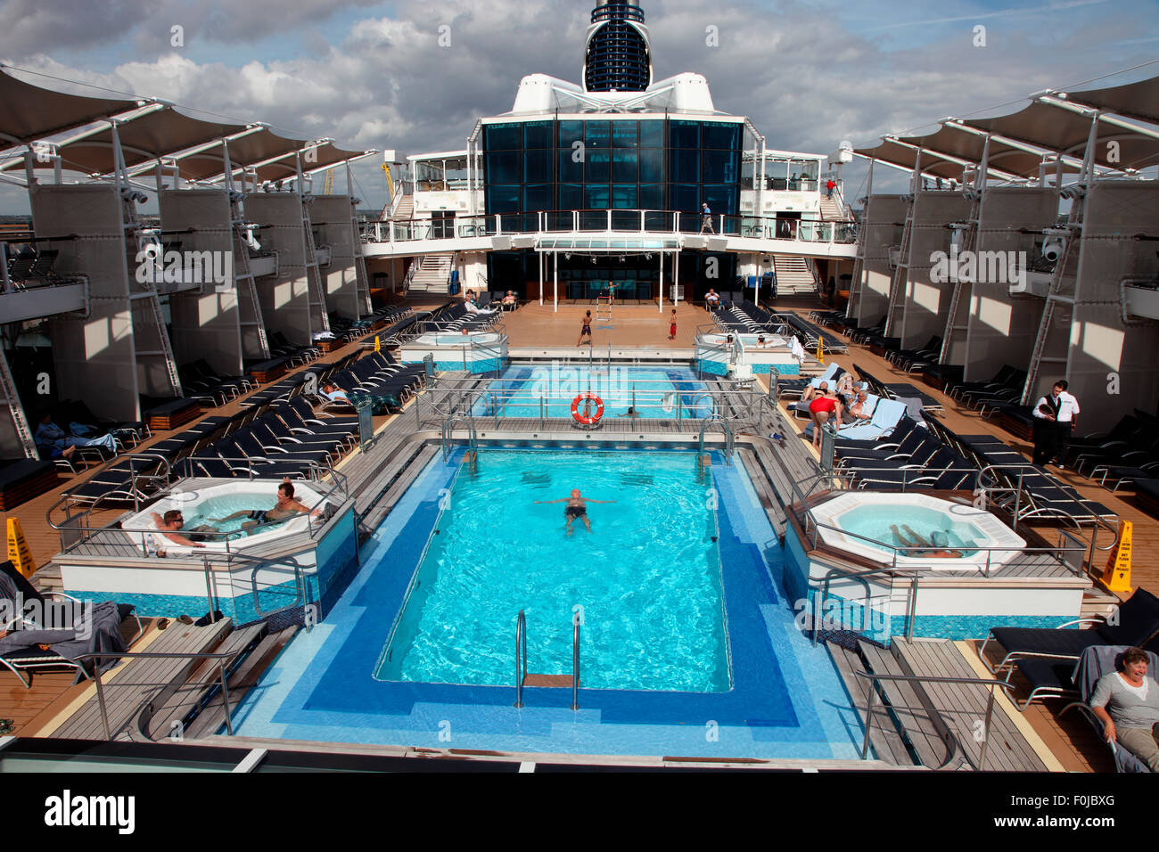 MV Celebrity Silhouette swimming pool docked in Dublin Stock Photo - Alamy