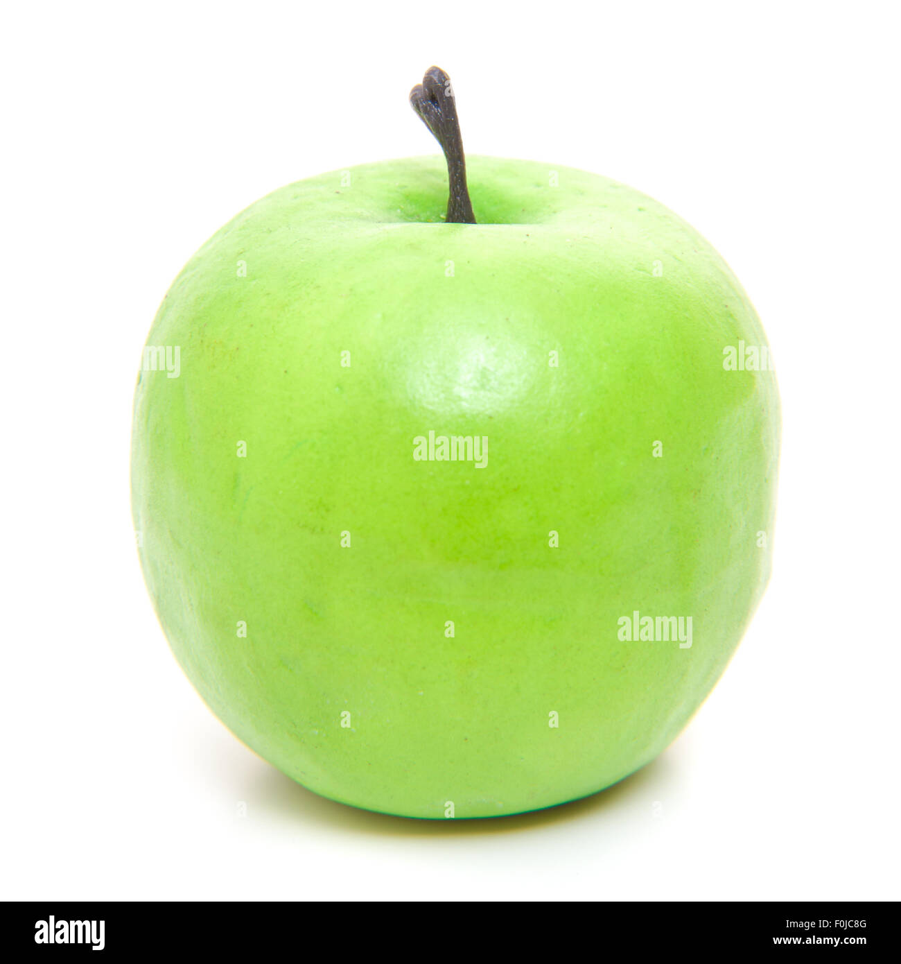 Fine green apple on white background Stock Photo - Alamy