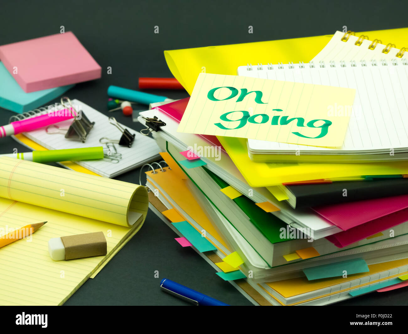 The Pile of Business Documents; On Going Stock Photo - Alamy