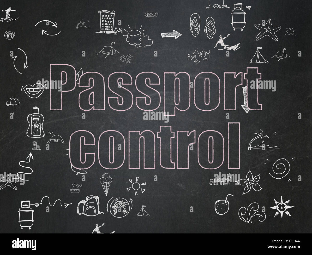 Travel concept: Passport Control on School Board background Stock Photo ...