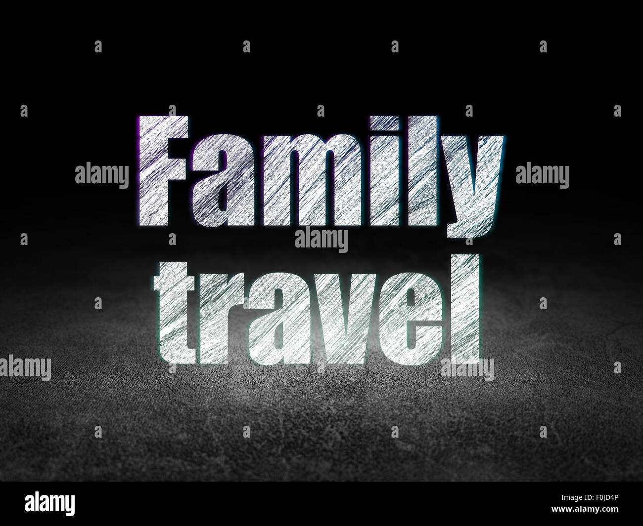 Tourism concept: Family Travel in grunge dark room Stock Photo - Alamy
