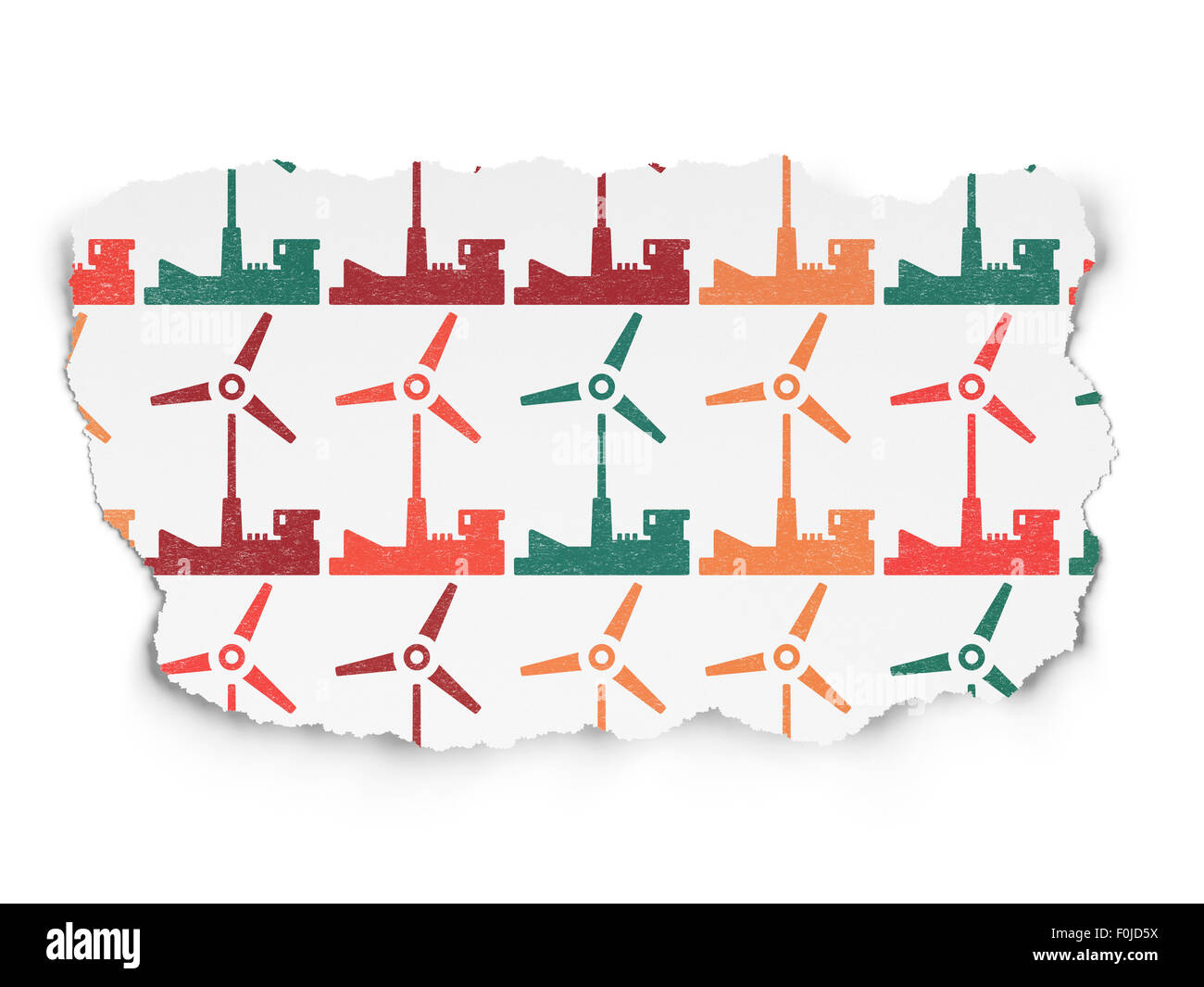 Industry concept: Windmill icons on Torn Paper background Stock Photo ...