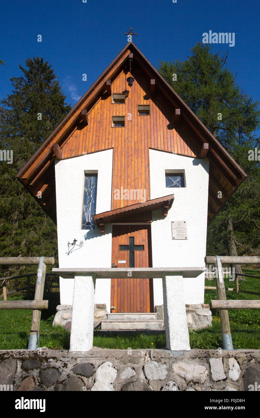 Small cute little church in la Valle Agordina in the Dolomites, Italy ...