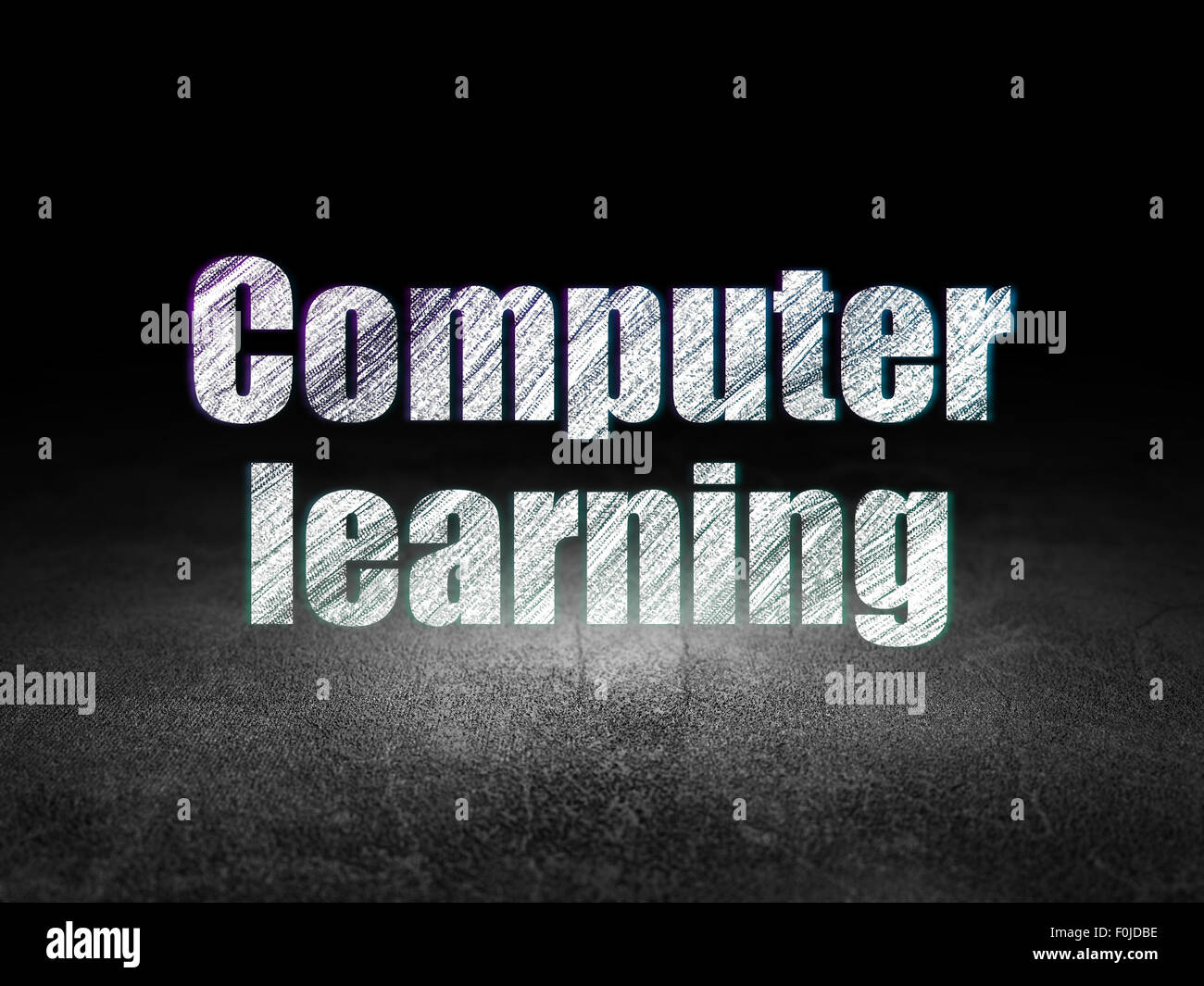 Learning concept: Computer Learning in grunge dark room Stock Photo - Alamy
