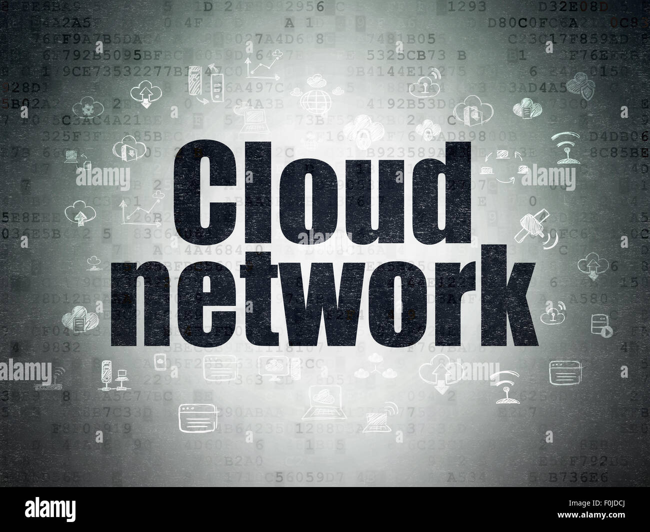 Cloud networking concept: Cloud Network on Digital Paper background ...