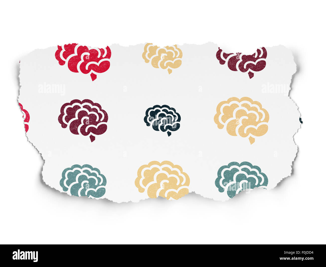 Science concept: Brain icons on Torn Paper background Stock Photo - Alamy