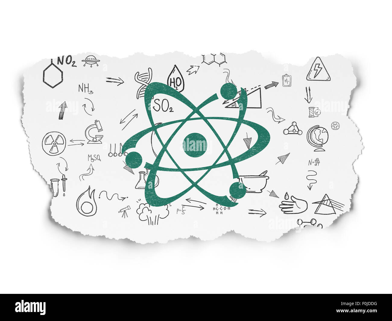 Science concept: Molecule on Torn Paper background Stock Photo - Alamy