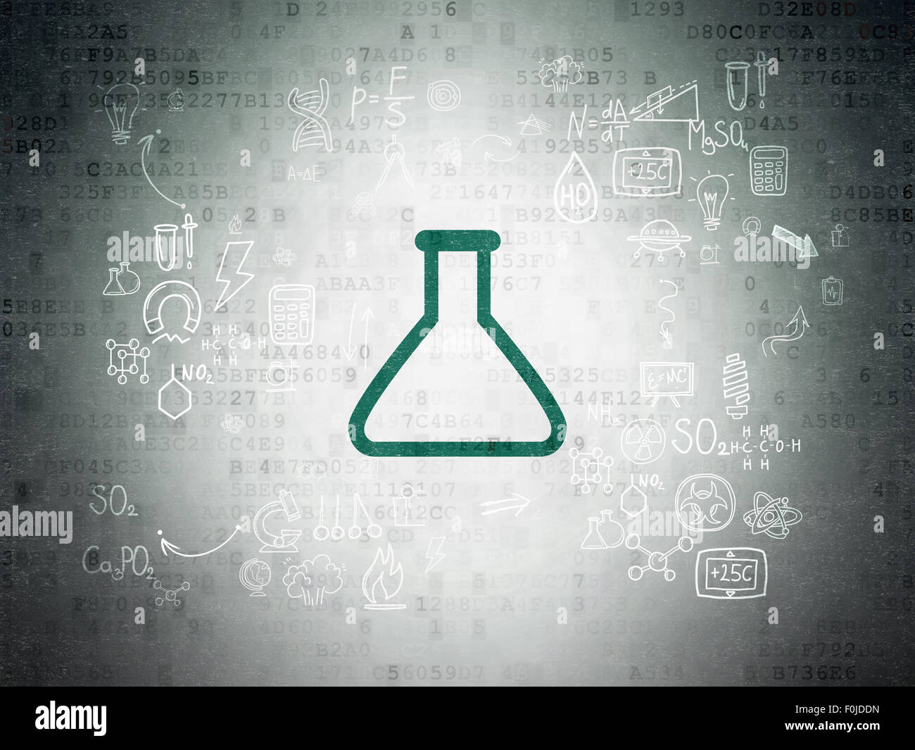 Science concept: Flask on Digital Paper background Stock Photo - Alamy