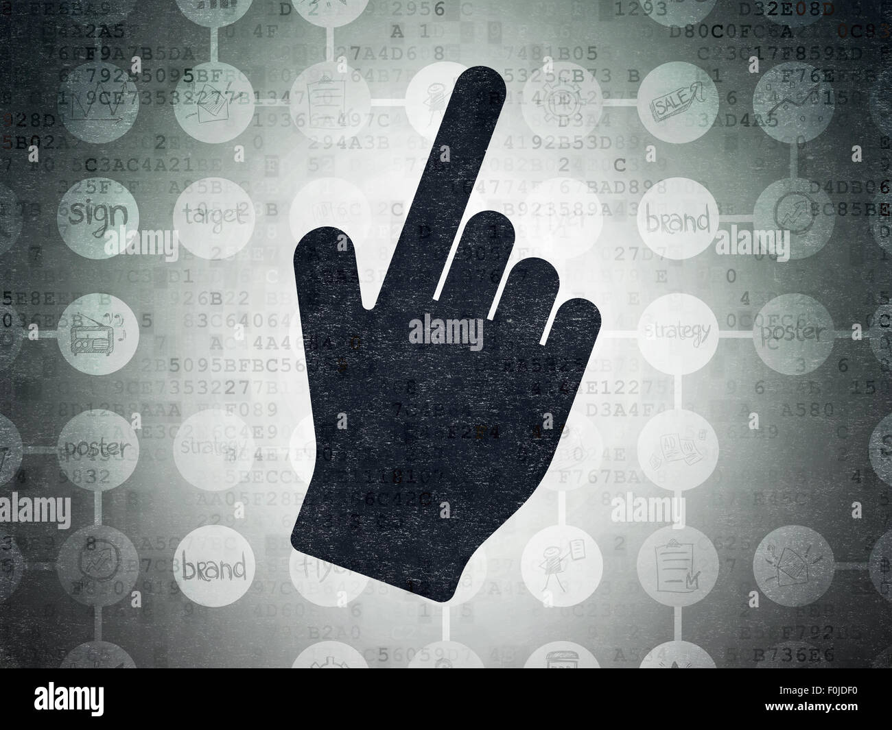 Advertising concept: Mouse Cursor on Digital Paper background Stock ...