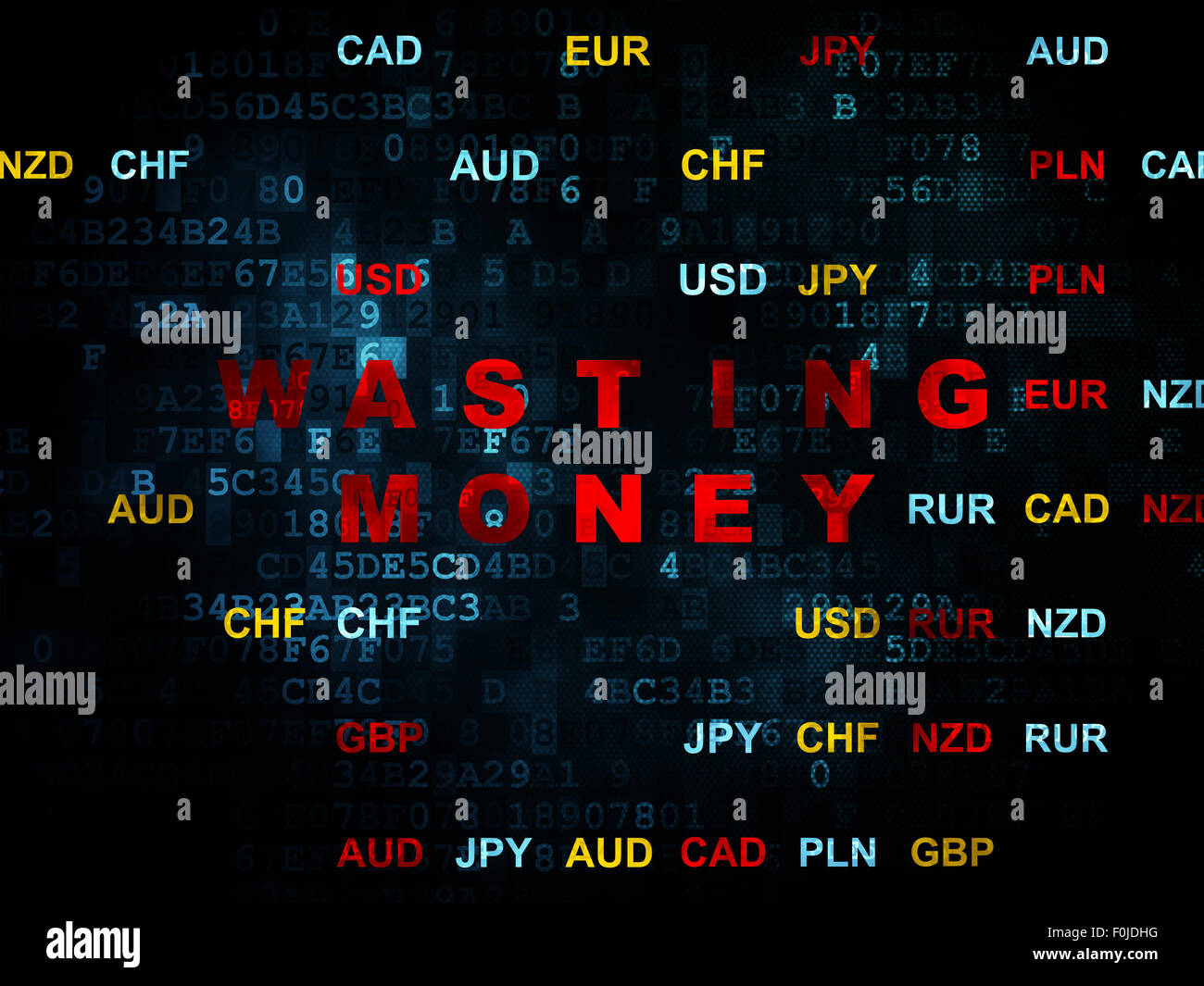 Currency concept: Wasting Money on Digital background Stock Photo - Alamy