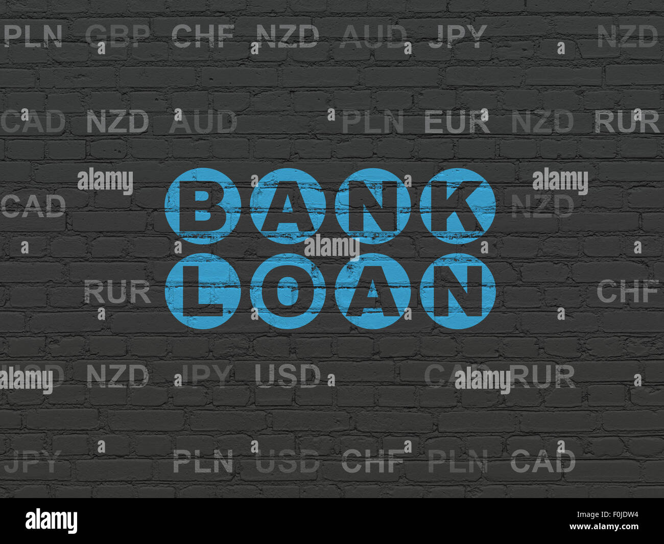 Banking concept: Bank Loan on wall background Stock Photo - Alamy