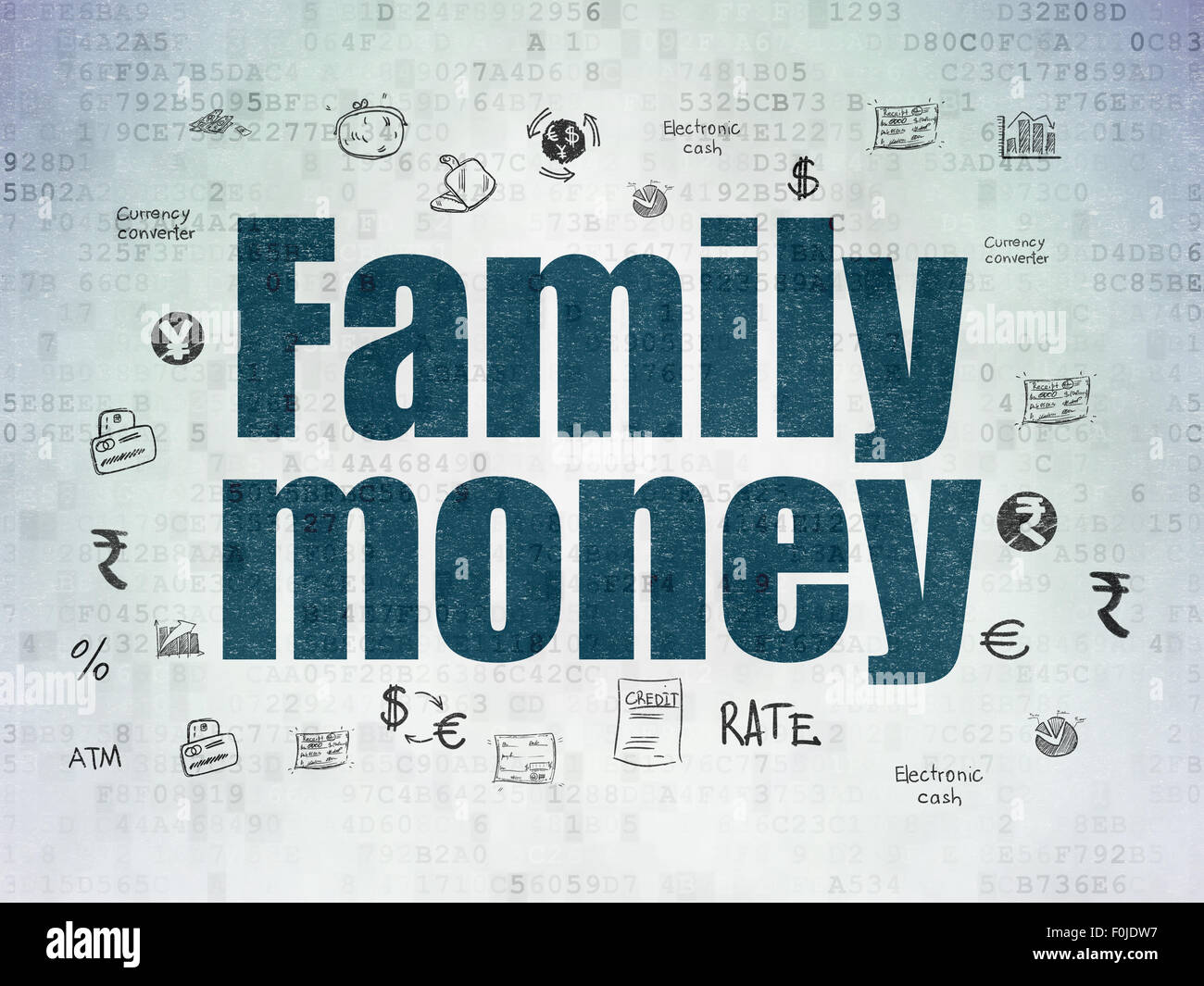Currency concept: Family Money on Digital Paper background Stock Photo ...