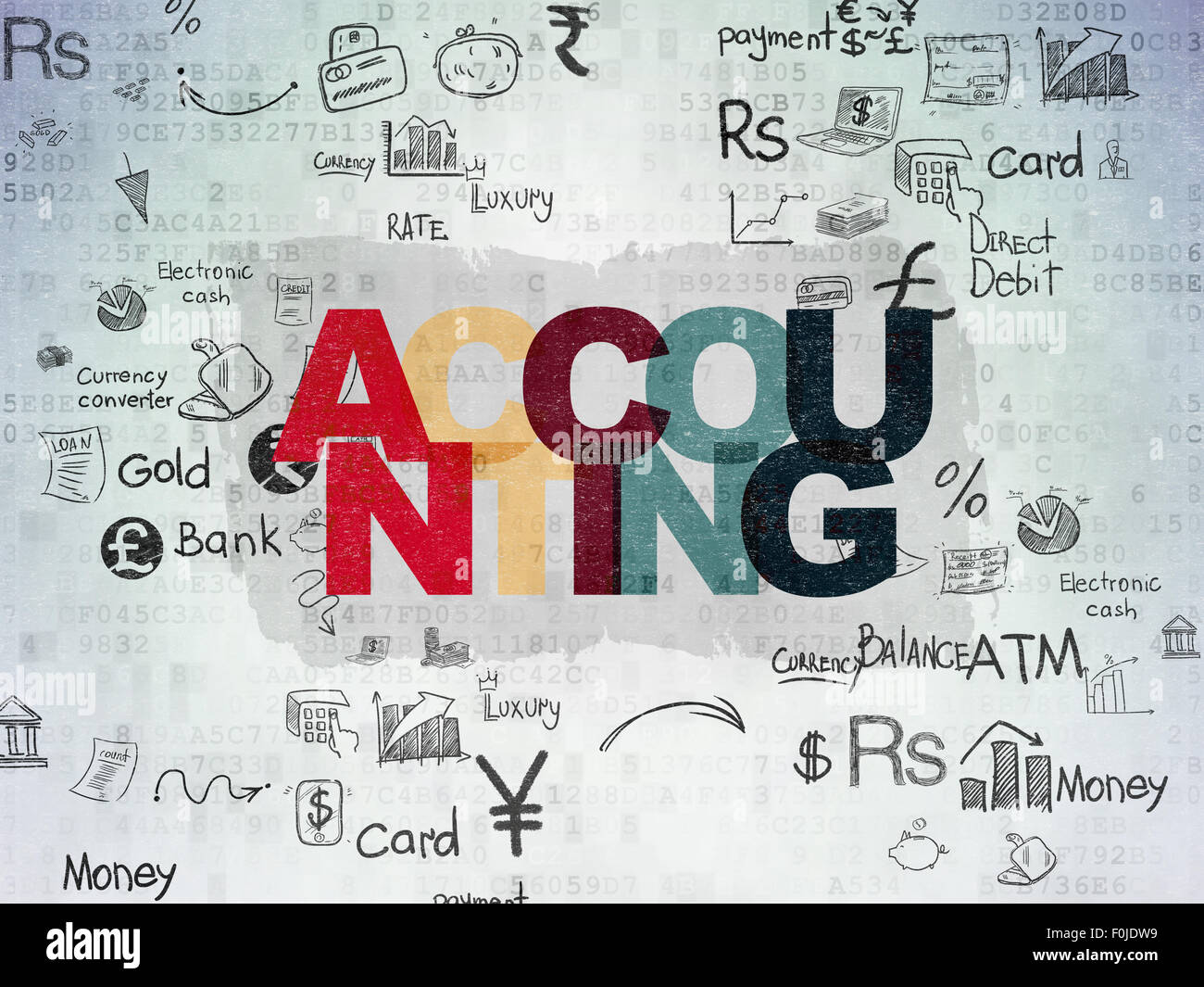 Money concept: Accounting on Digital Paper background Stock Photo - Alamy