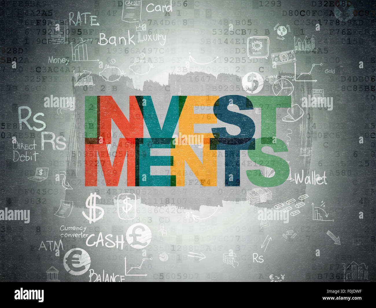 Money concept: Investments on Digital Paper background Stock Photo - Alamy