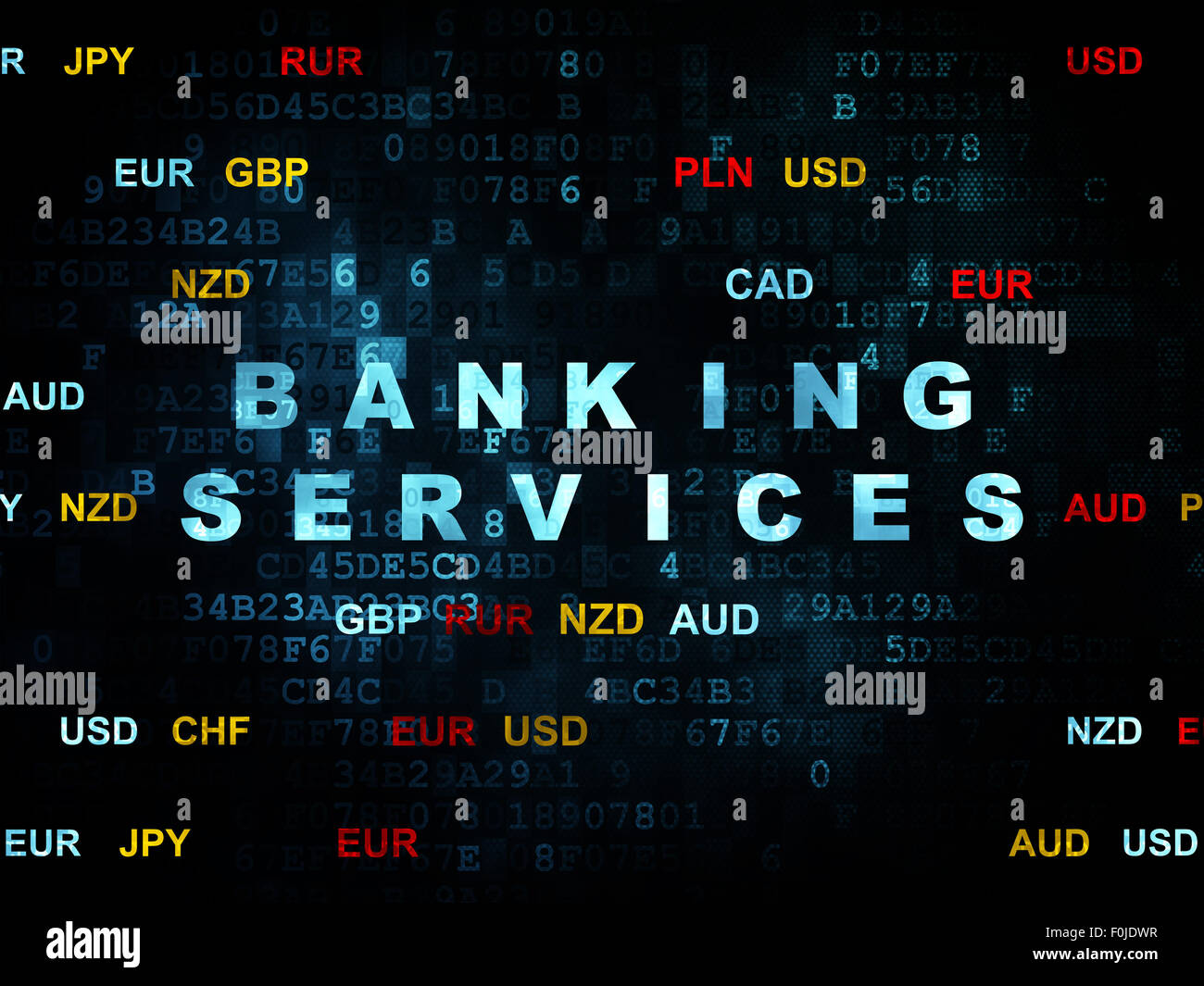 Banking concept: Banking Services on Digital background Stock Photo - Alamy