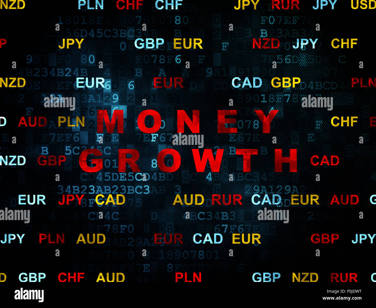 Money concept: Money Growth on Digital background Stock Photo - Alamy