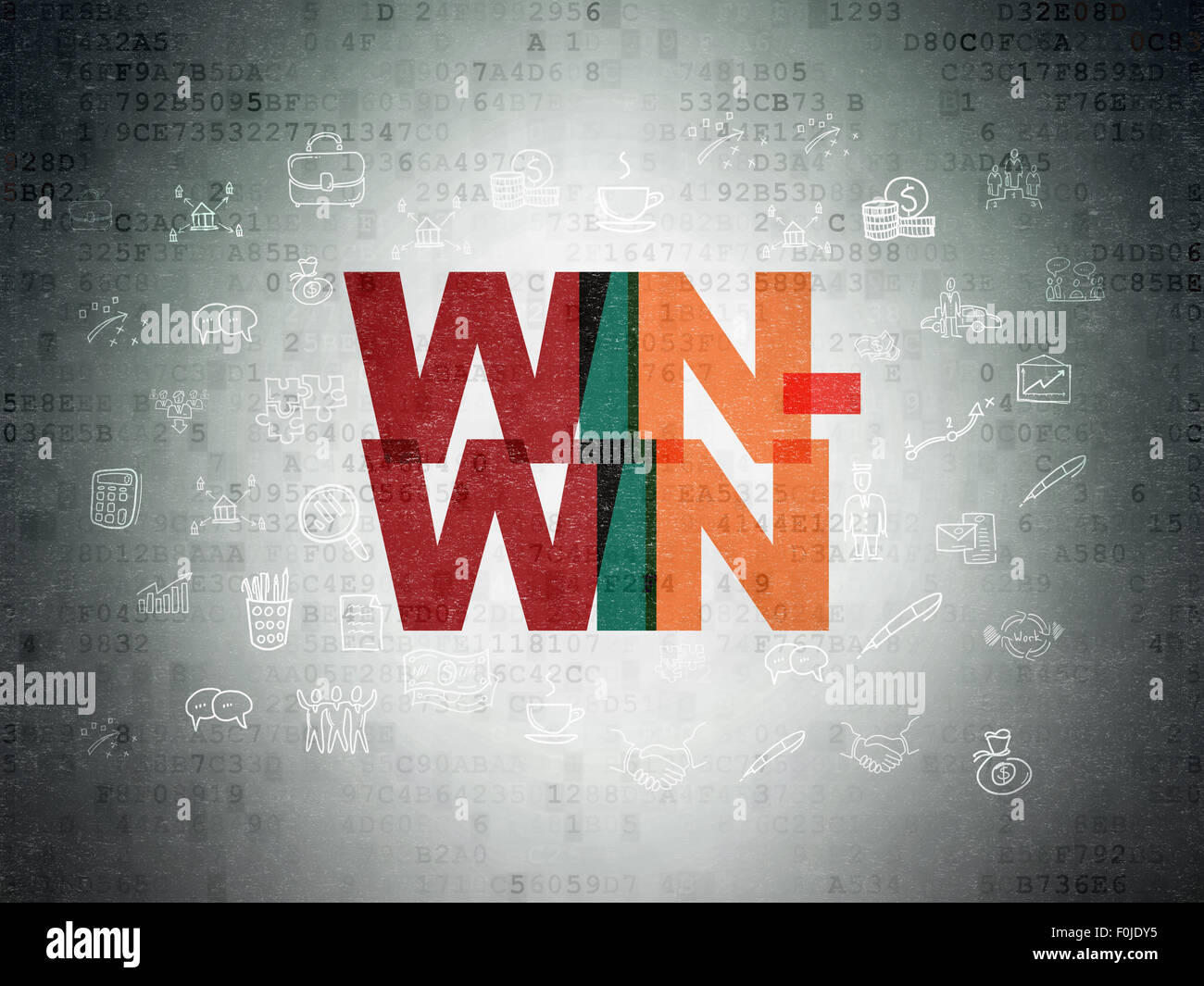Business concept: Win-Win on Digital Paper background Stock Photo - Alamy