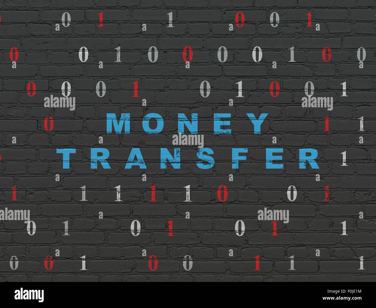 Finance concept: Money Transfer on wall background Stock Photo - Alamy