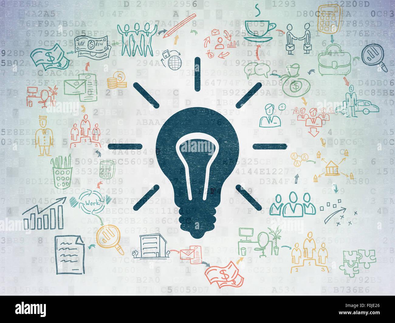 Finance concept: Light Bulb on Digital Paper background Stock Photo - Alamy