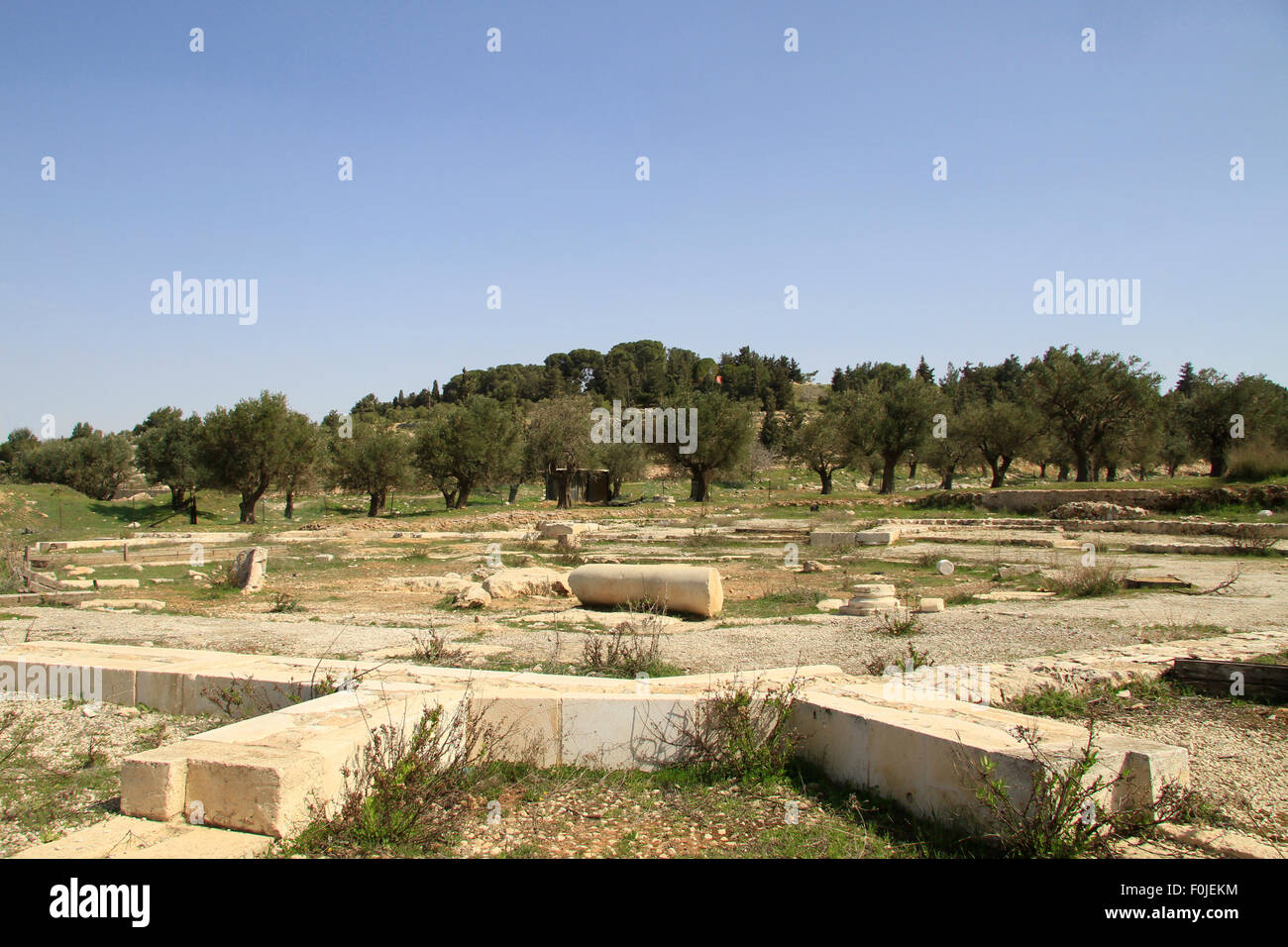 The remains of the Byzantine octagonal Kathisma Church on the Jerusalem ...