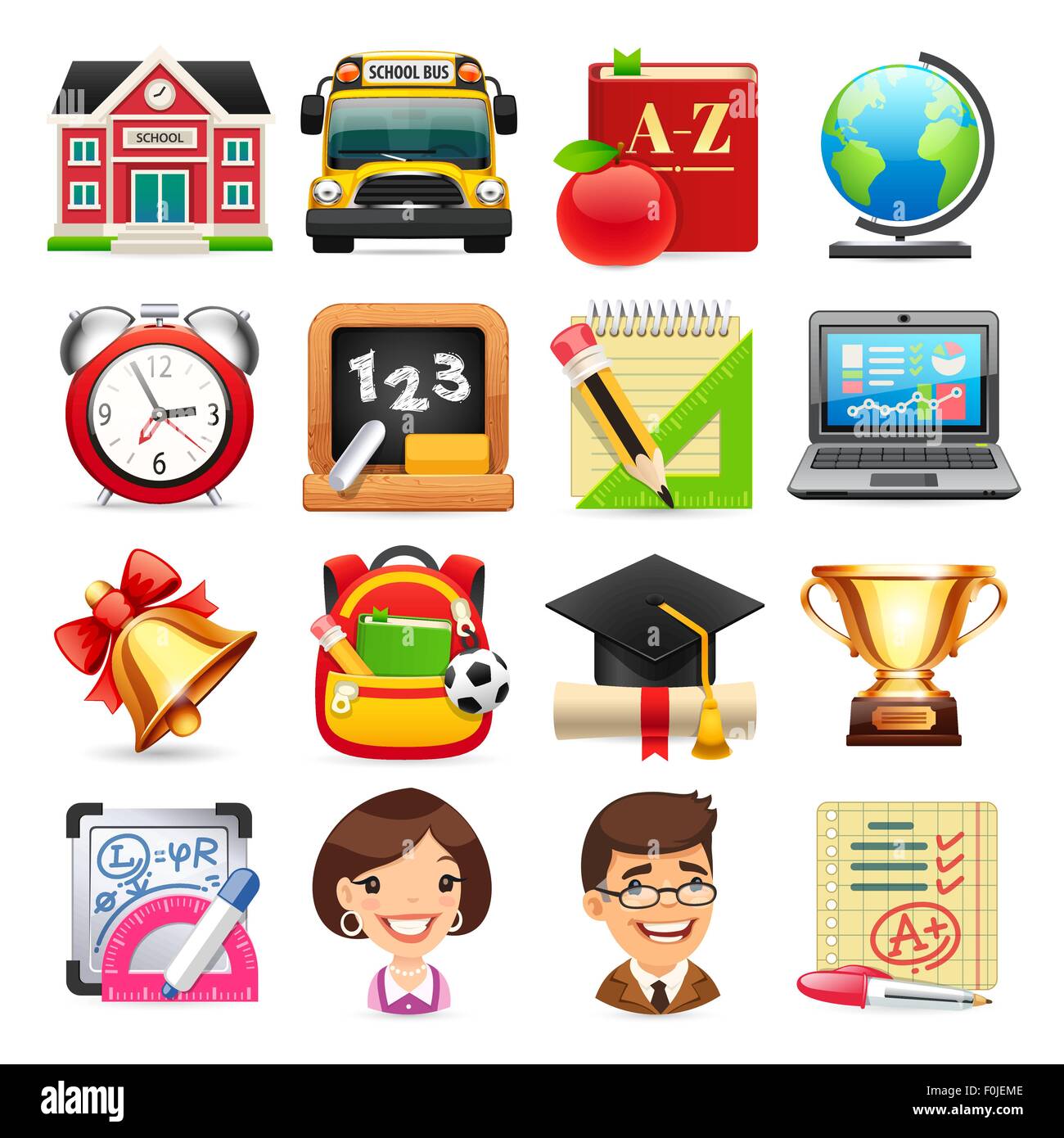 Set of School Icons Stock Vector Image & Art - Alamy