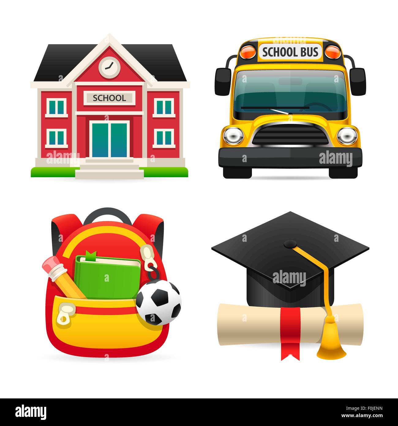 Set four education icons Stock Vector Images - Alamy