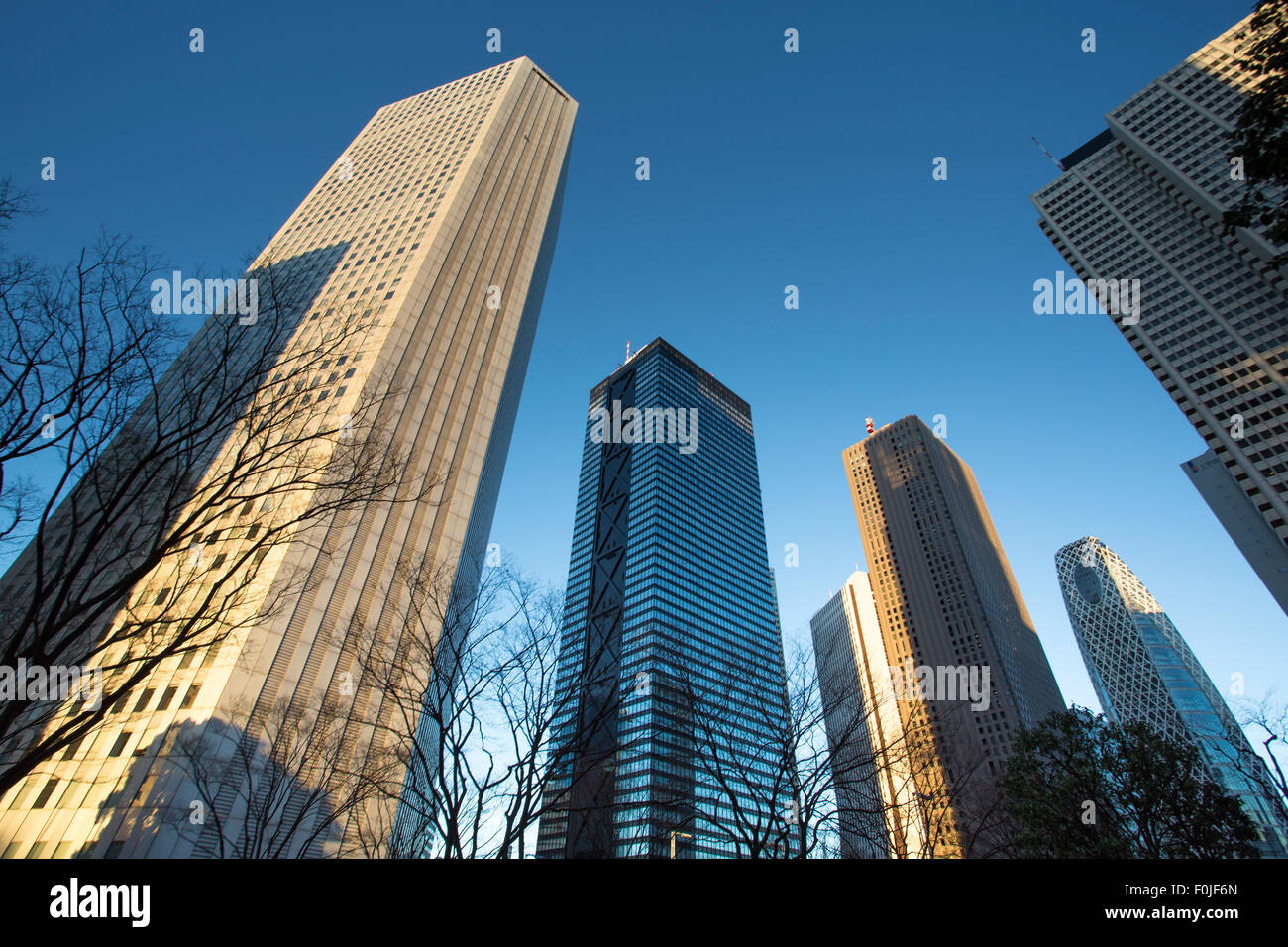 Shimbashi building during the day with a blue sky, Tokyo Japan Stock ...