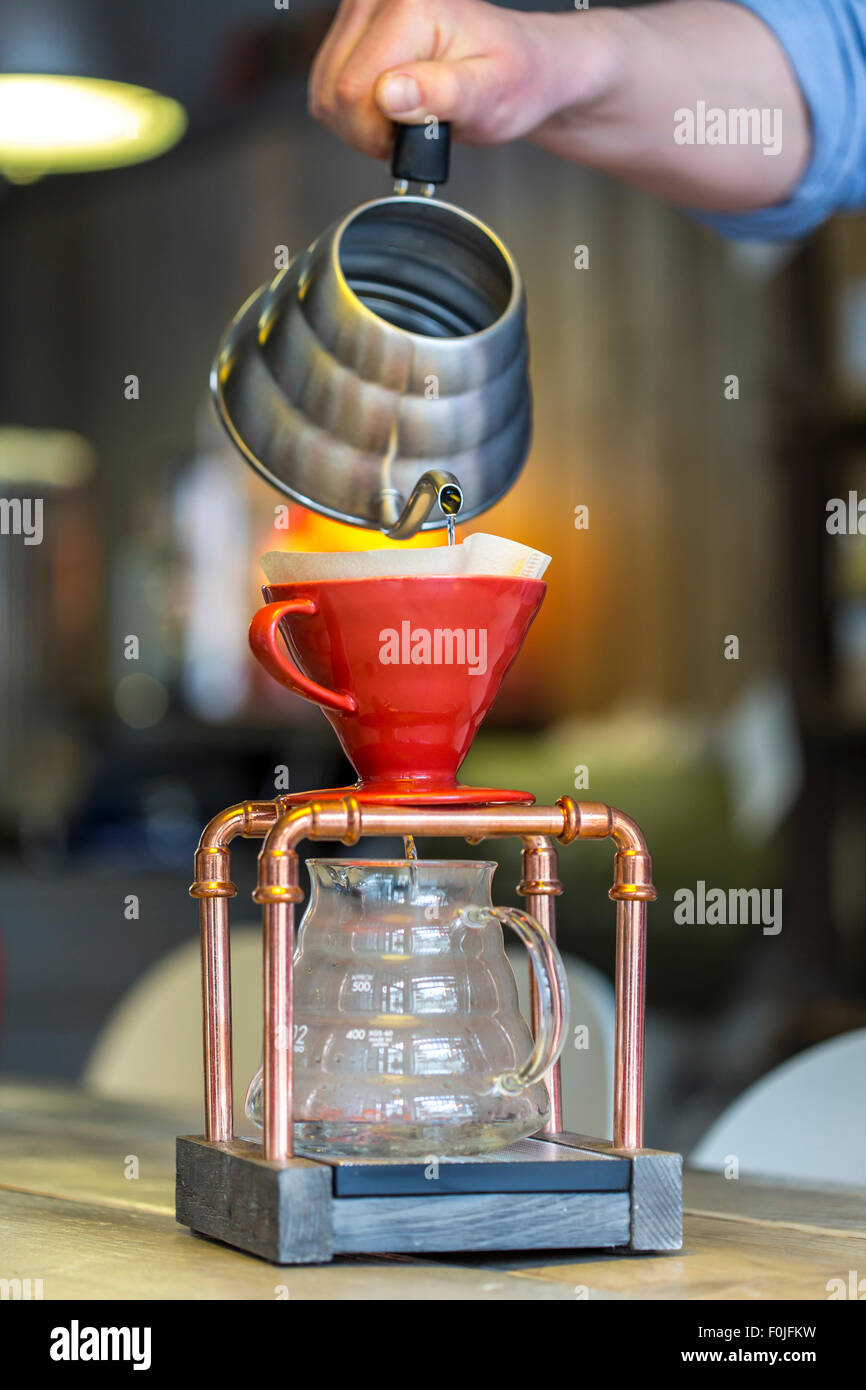 Filter coffee making Stock Photo - Alamy