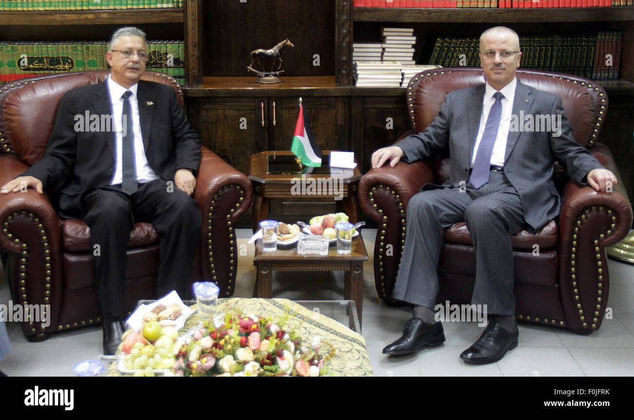 Ramallah, West Bank, Palestinian Territory. 17th Aug, 2015. Palestinian ...