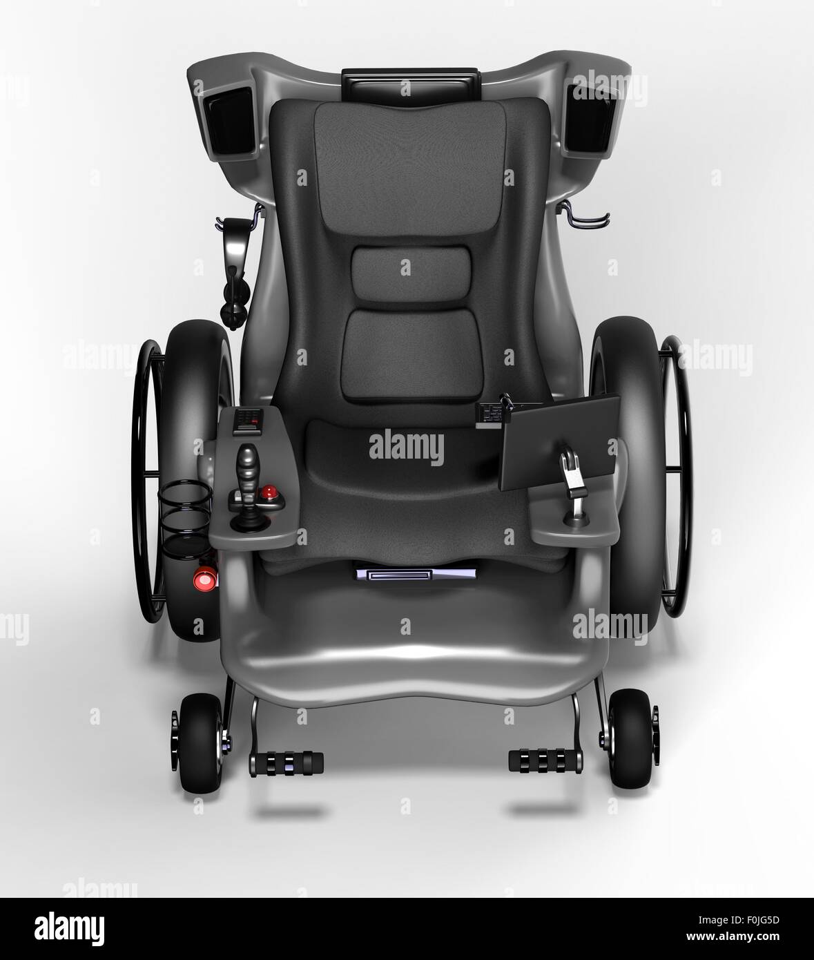high tech electric wheelchair isolated on a white background Stock ...