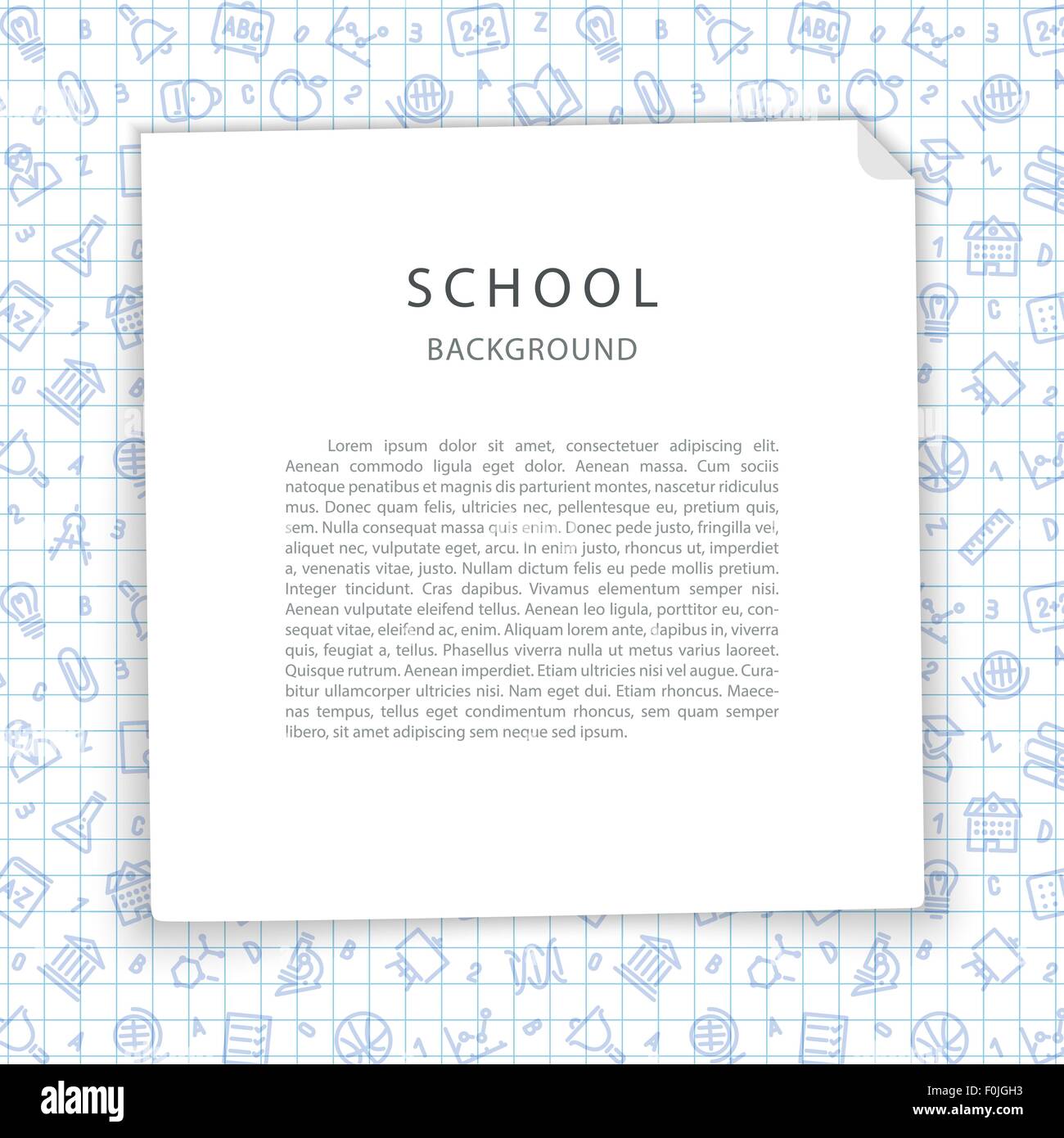 School Background with Squared Sheet Stock Vector Image & Art - Alamy