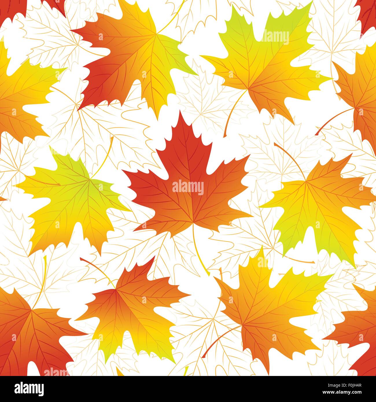 Autumn leaves seamless background. Vector illustration Stock Vector ...