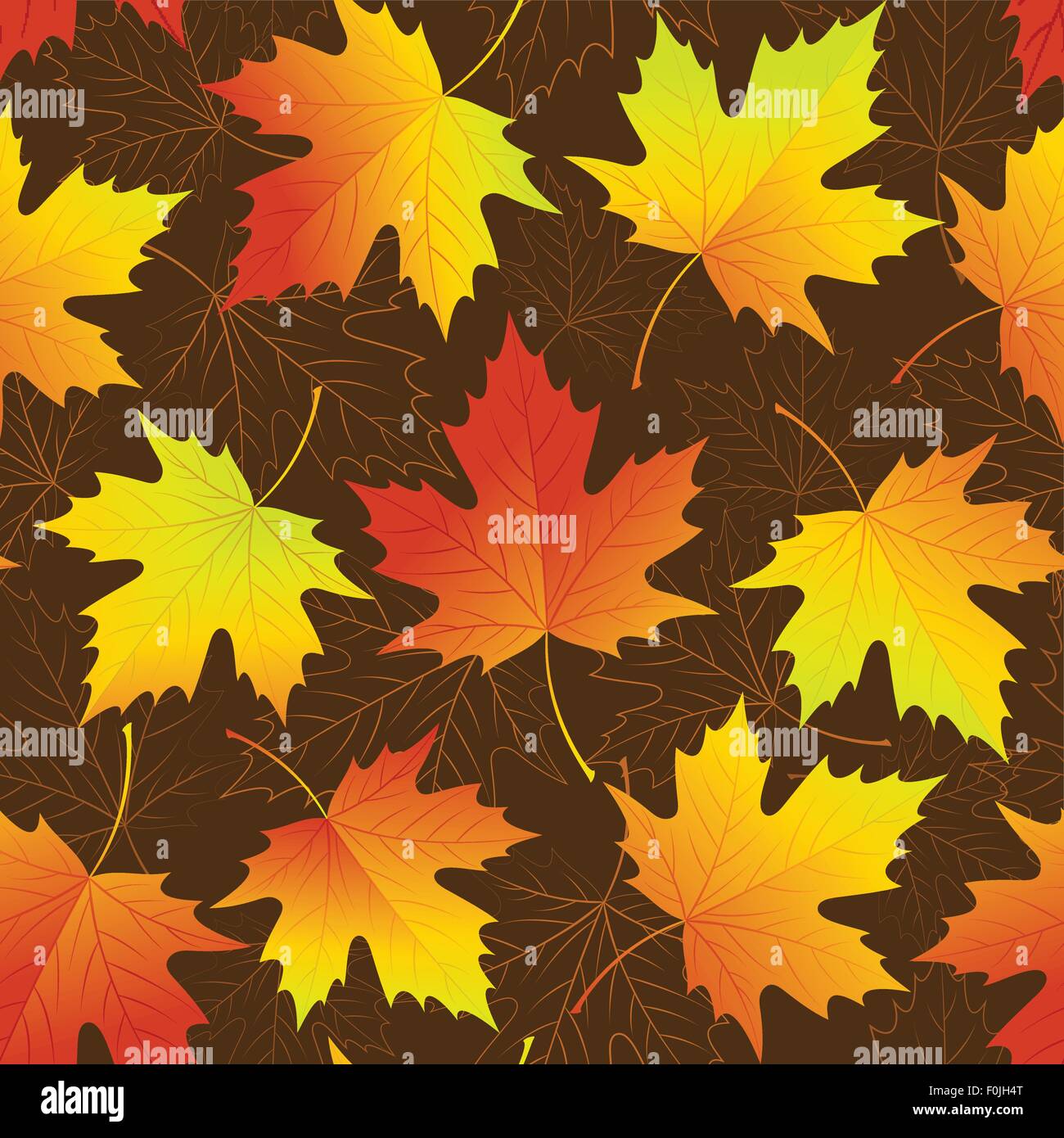 Autumn leaves seamless background. Vector illustration Stock Vector ...