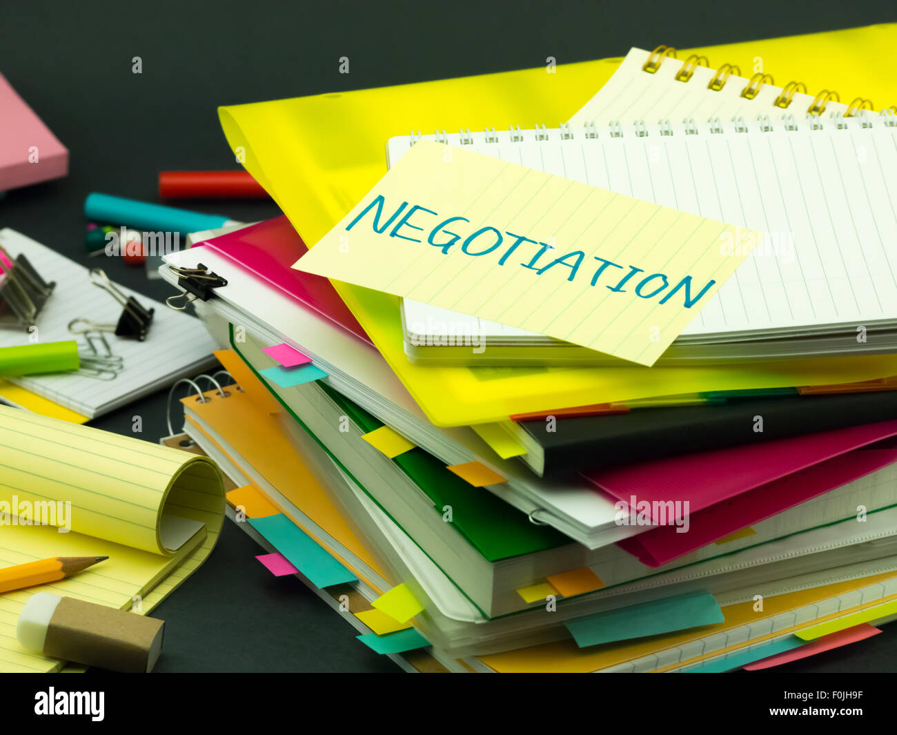 The Pile of Business Documents; Negotiation Stock Photo - Alamy