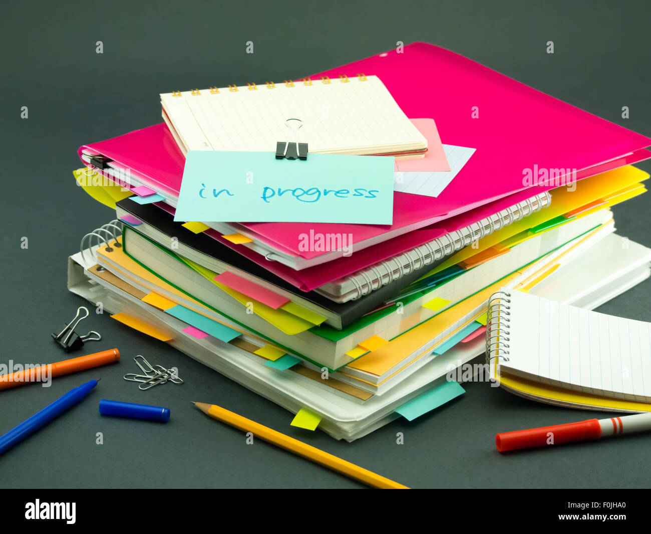 The Pile of Business Documents; In Progress Stock Photo - Alamy