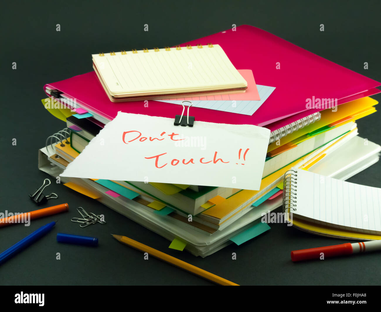 The Pile of Business Documents; Don't Touch Stock Photo - Alamy