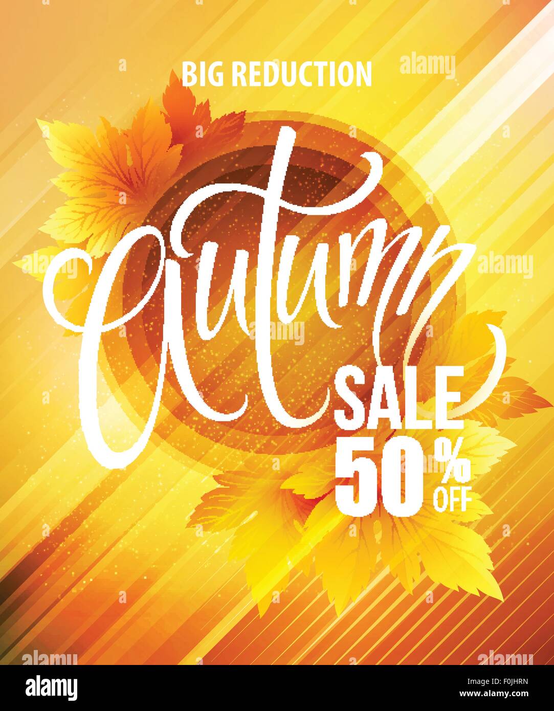Big fall sale poster design. Vector illustration Stock Vector Image ...