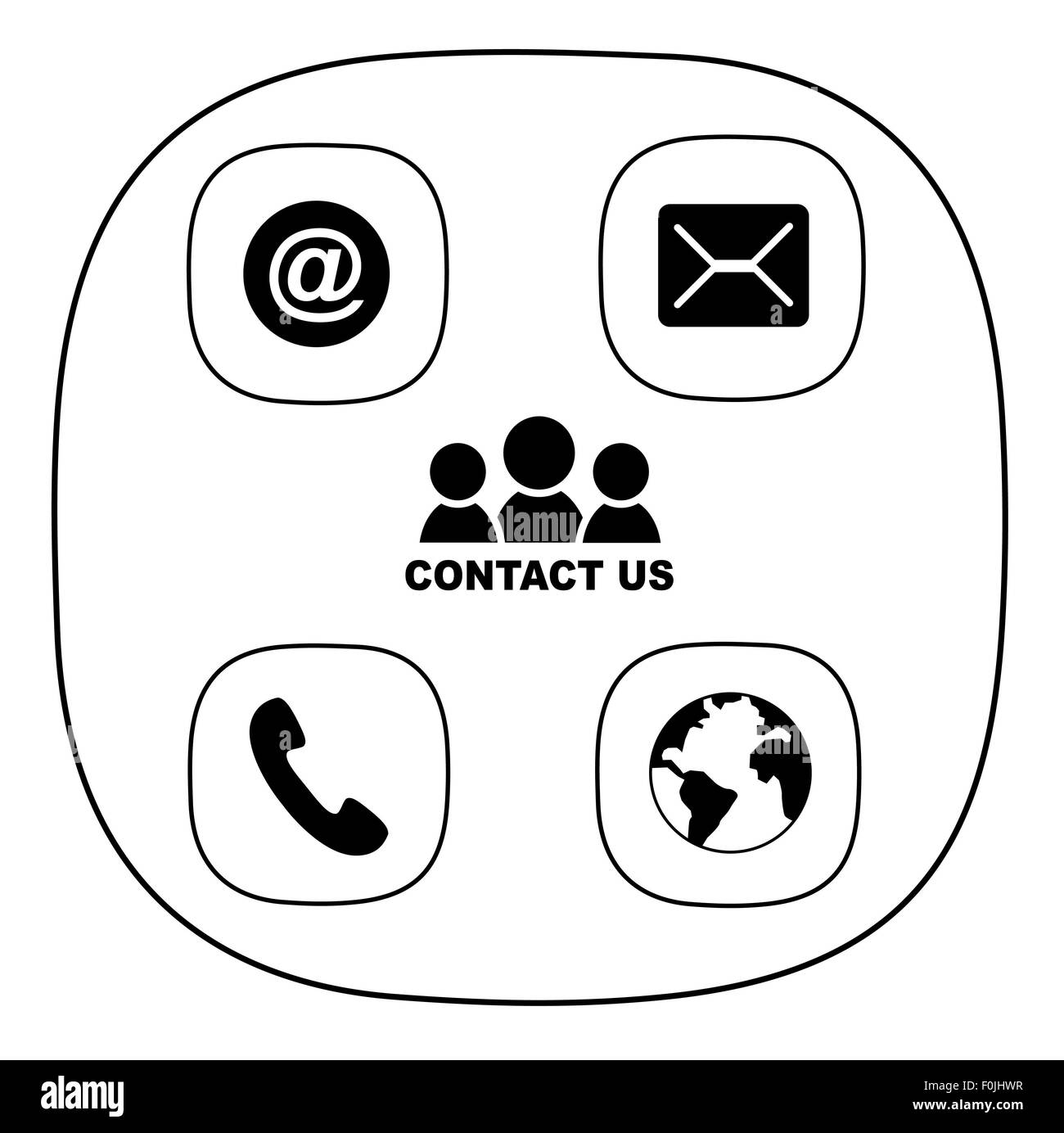 Contact us icon Black and White Stock Photos & Images - Alamy