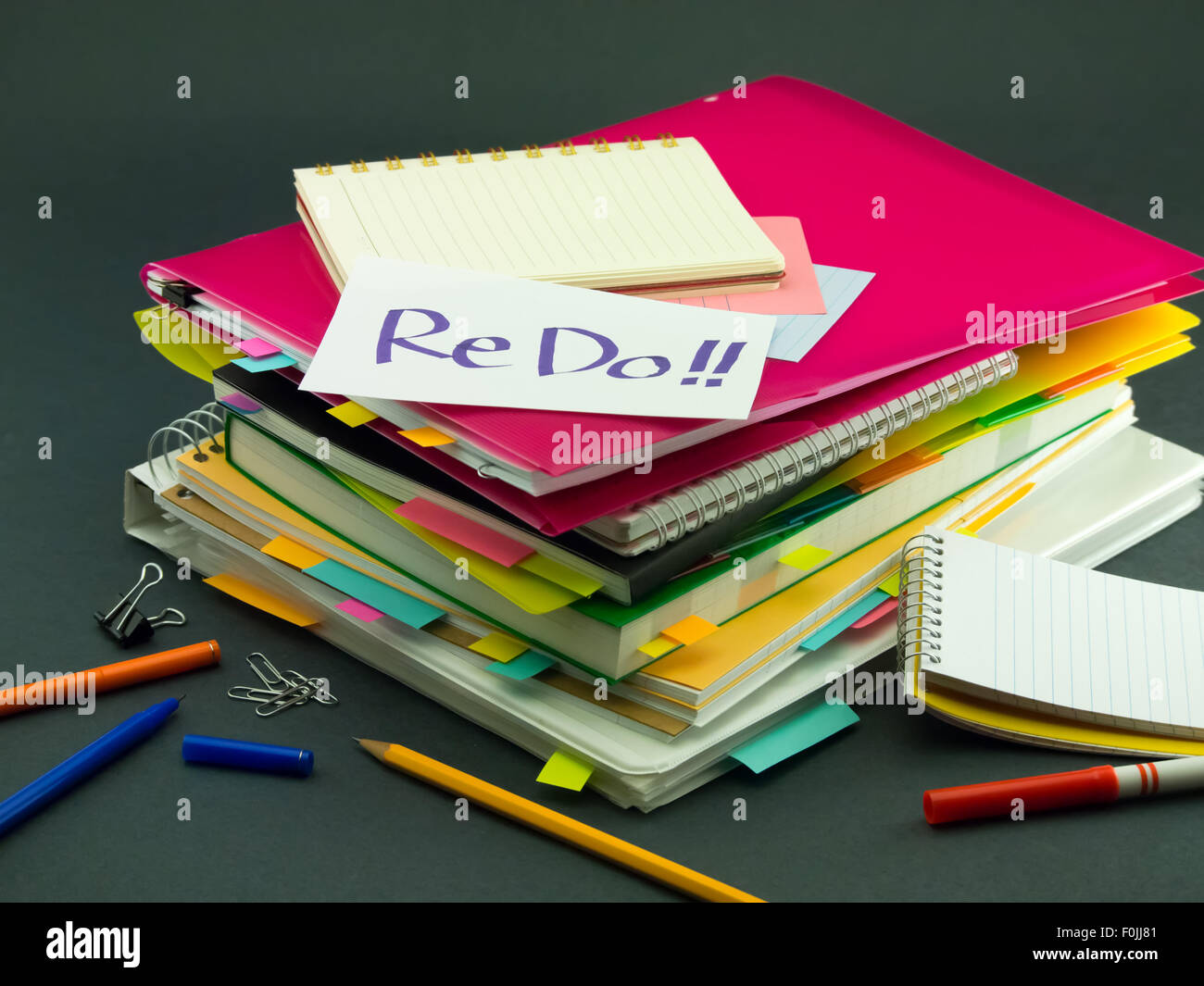 The Pile of Business Documents; Re Do Stock Photo - Alamy