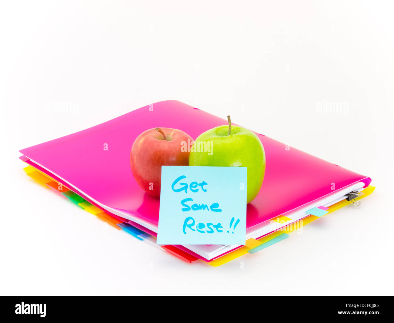 Present of fruits and messages for careing hard work Stock Photo - Alamy